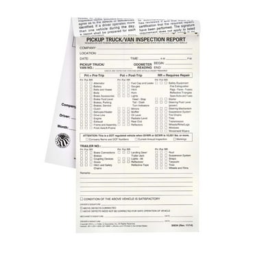 Detailed Driver's Vehicle Inspection Report with Bus & Motor Coach ...