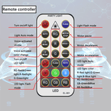 DJ Disco Indoor Party Lights, LED Sound Activated RGB Strobe Projector with Remote Control ...