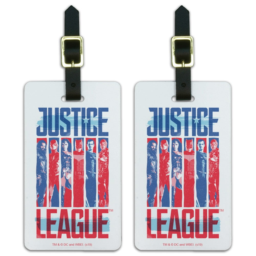 Justice League Red, White and Blue Luggage ID Tags Suitcase Carry-On ...