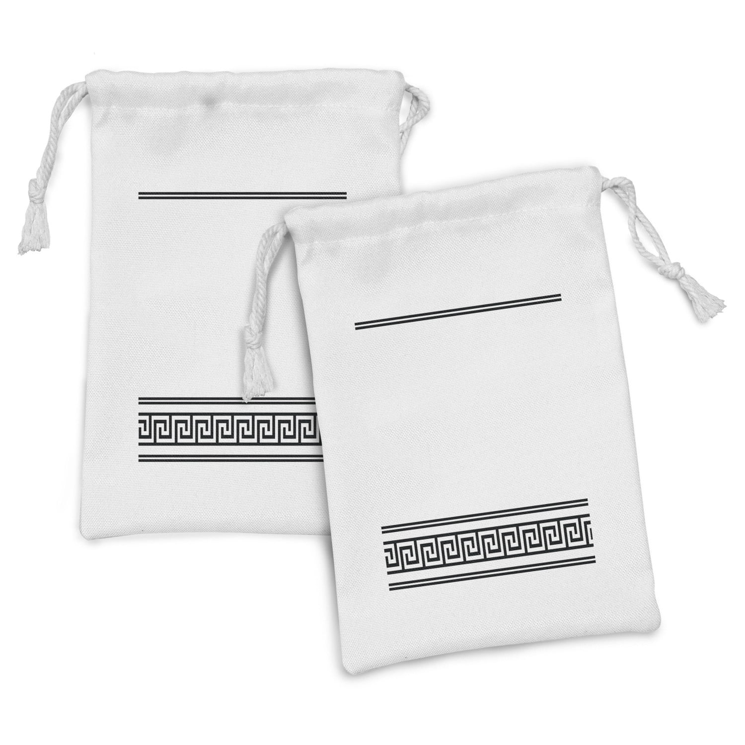 Abstract Fabric Pouch Set of 2, Simplistic Classic Greek Inspired ...