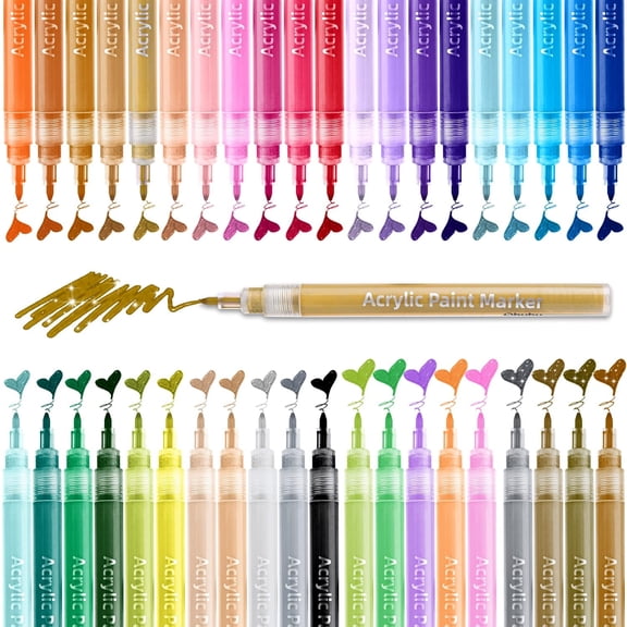 Arrtx 60 Colors Acrylic Paint Markers, Brush Tip Pens, Waterproof ...