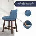"ZAFLY 26"" H Swivel Bar Stools Set of 4, Synthetic Leather, Solid Wood Legs, Blue" - Walmart.com