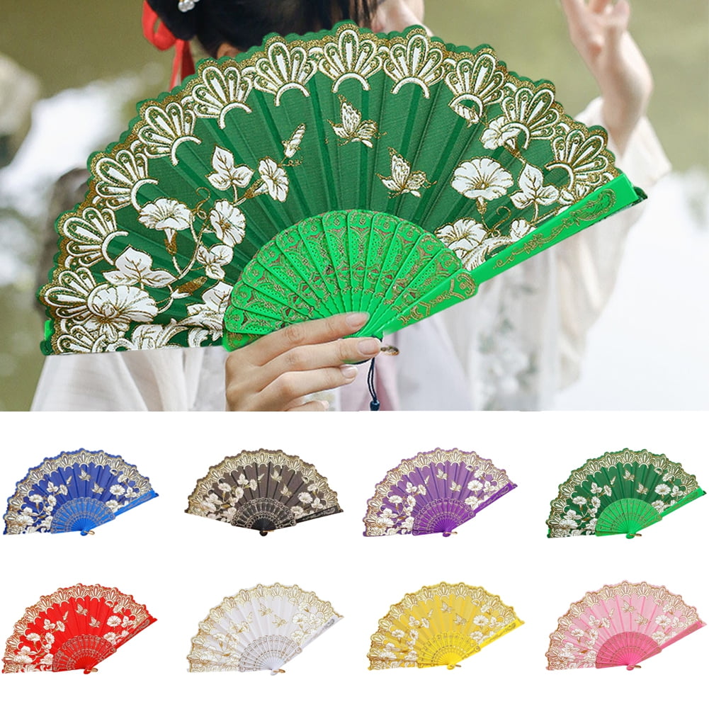 D-GROEE Folding Fan, Cloth Folding Hand Fan, For Cooling, Performances ...