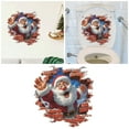 3D Christmas Wall Stickers, Elk Santa Breaking Through Wall Design ...