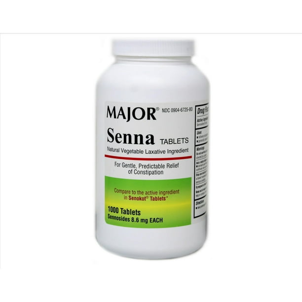 Major Senna (Senokot) Laxative Tablets 8.6 mg. 1000/Btl. - Walmart.com