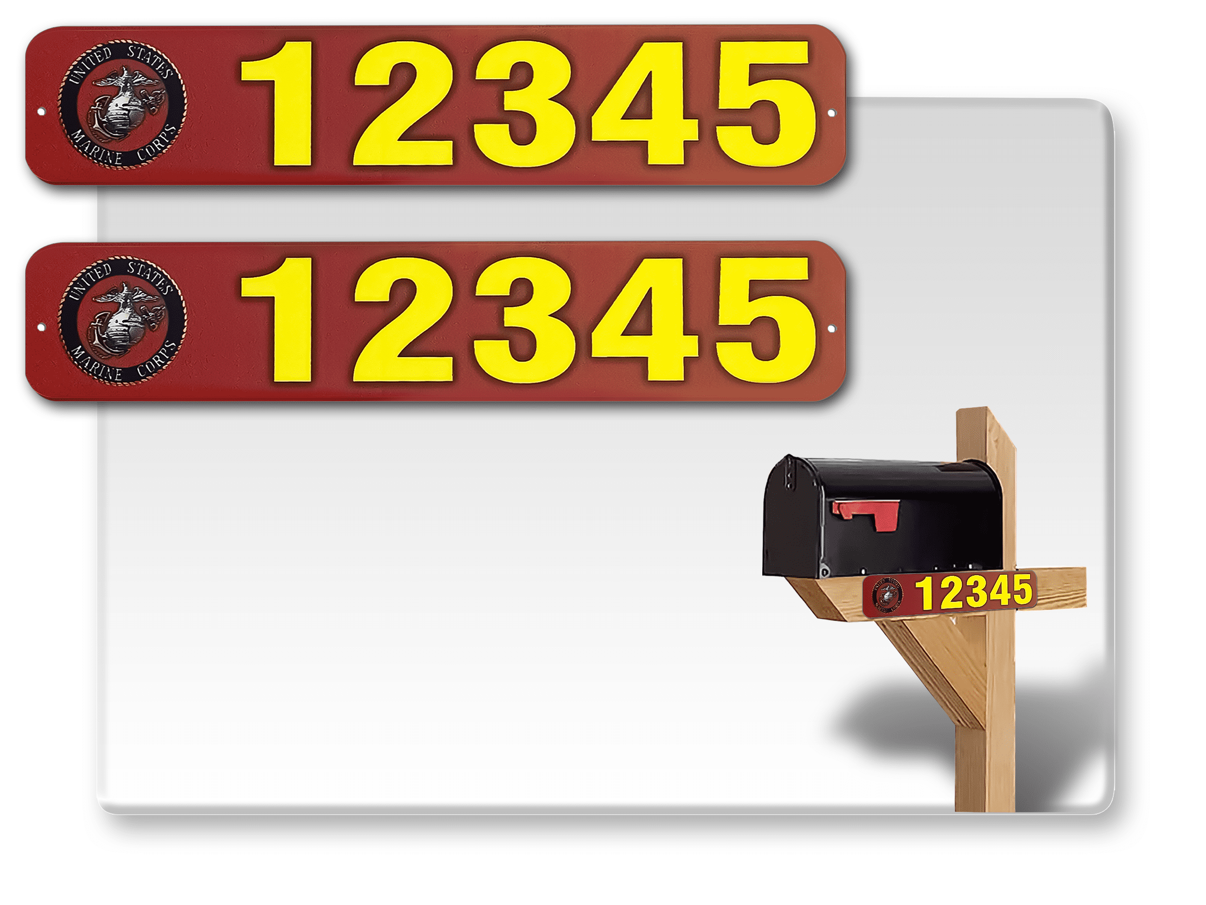 2 Pack Single Sided Customized Horizontal 911 Emergency Mailbox Address ...