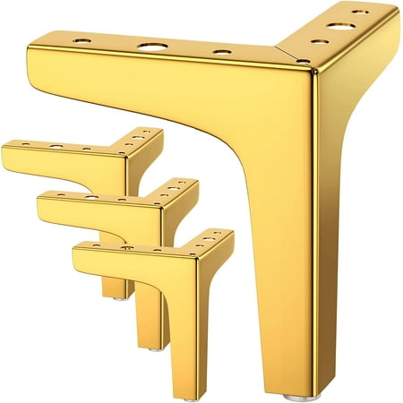 SHAR Set of 4 Metal Triangular Table Legs - Gold 15cm, Load Capacity Up ...