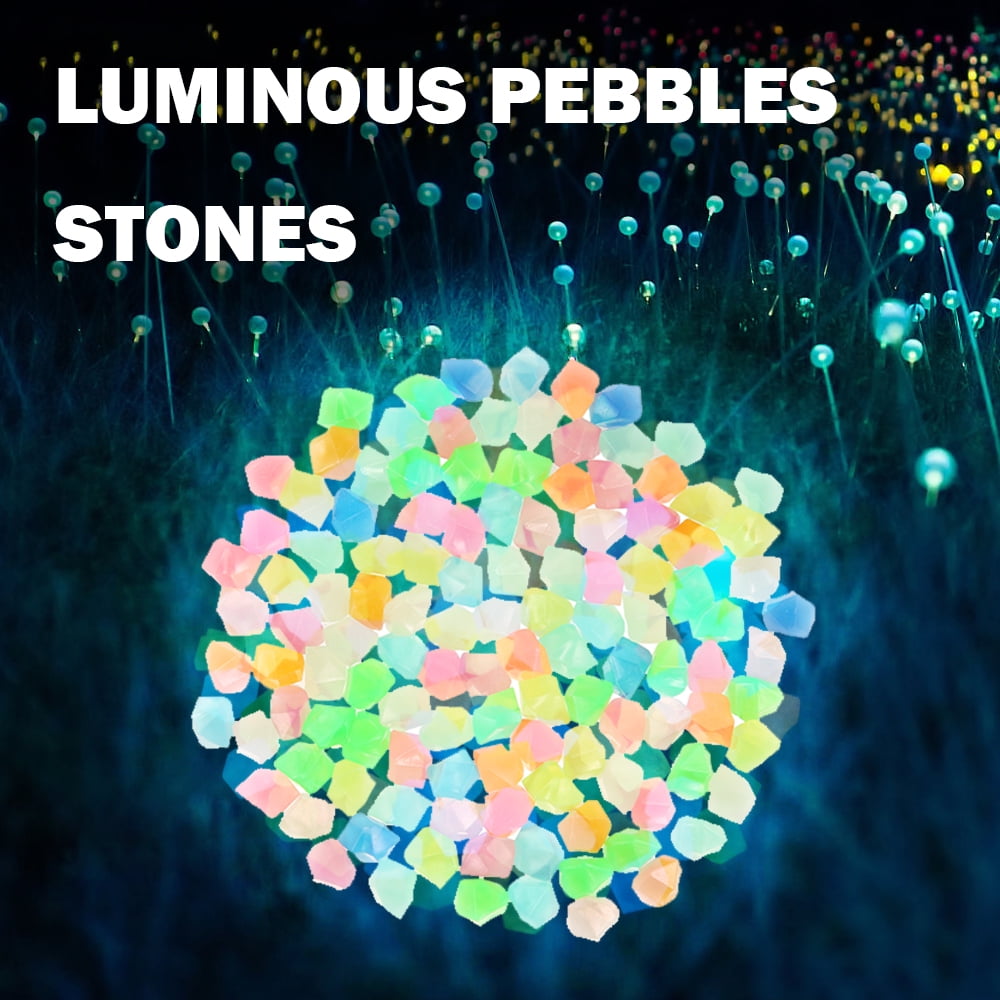 Willstar 300Pcs Luminous Pebbles Glow Stones Rocks in The Dark for ...