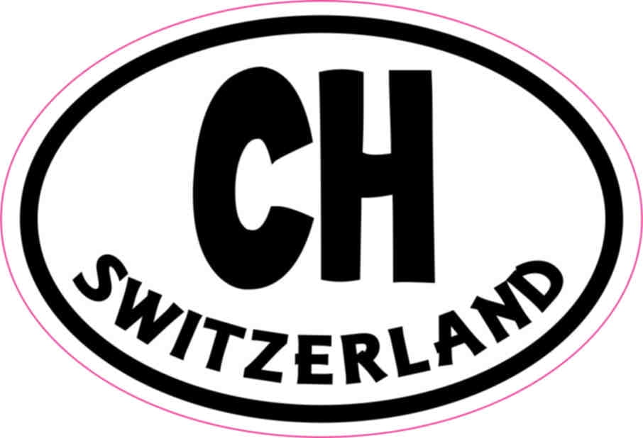 3in x 2in Oval CH Switzerland Sticker Vinyl Cup Decal Bumper Stickers ...