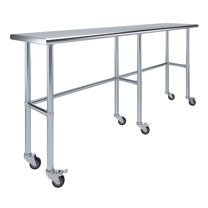 AmGood 84" Long x 18" Deep Stainless Steel Work Table With Open Base ...