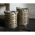 Pail With Rope Handle (Set Of 2) 15.5"H, 18"H Wood, Metal - Walmart.com