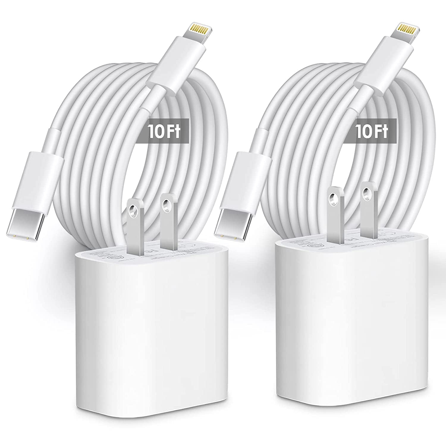 iPhone Charger 10 Ft [MFi Certified] 20W USB C Charger with 10-Foot ...