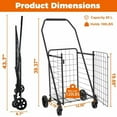 Shopping Cart with open door,Grocery Cart on Wheels, Foldable Utility ...