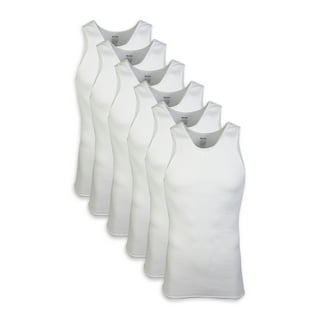 Gildan Adult Men's Cotton Ribbed Tagless White A-Shirt, 6-Pack, Sizes S ...