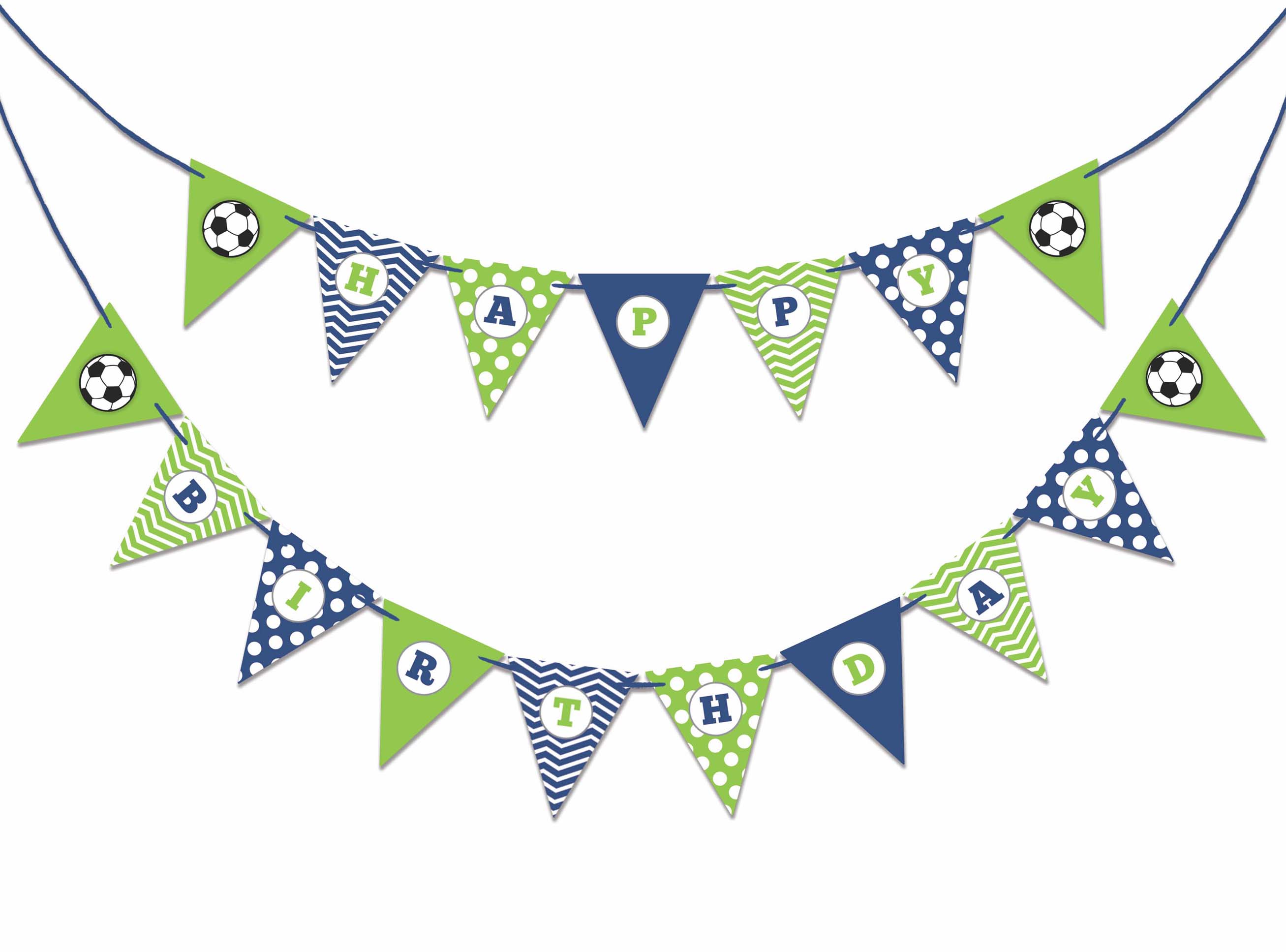 Inkdotpot Ready To HangHappy BirthdayBunting-Pre Strung Kids Birthday ...