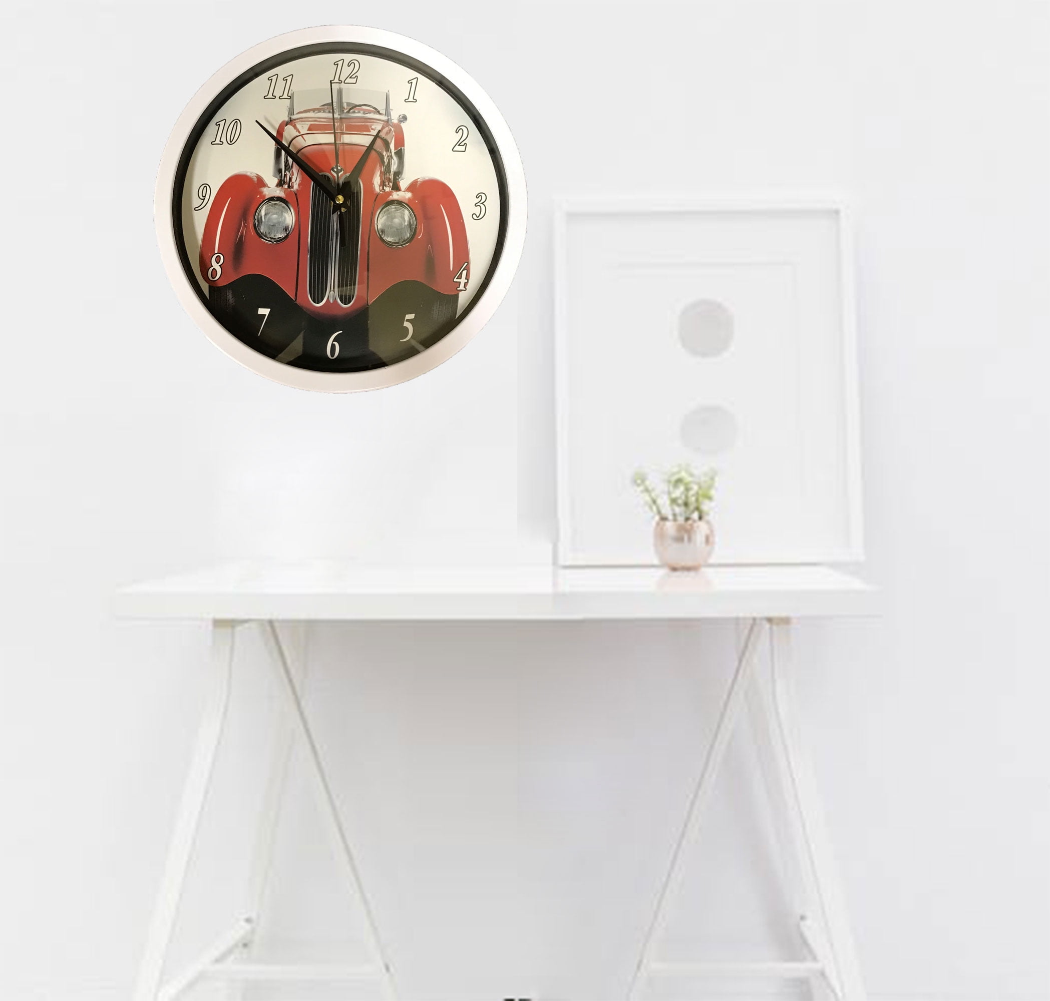 Creative Motion Industries 10 in. Red Car Wall Clock - Walmart.com