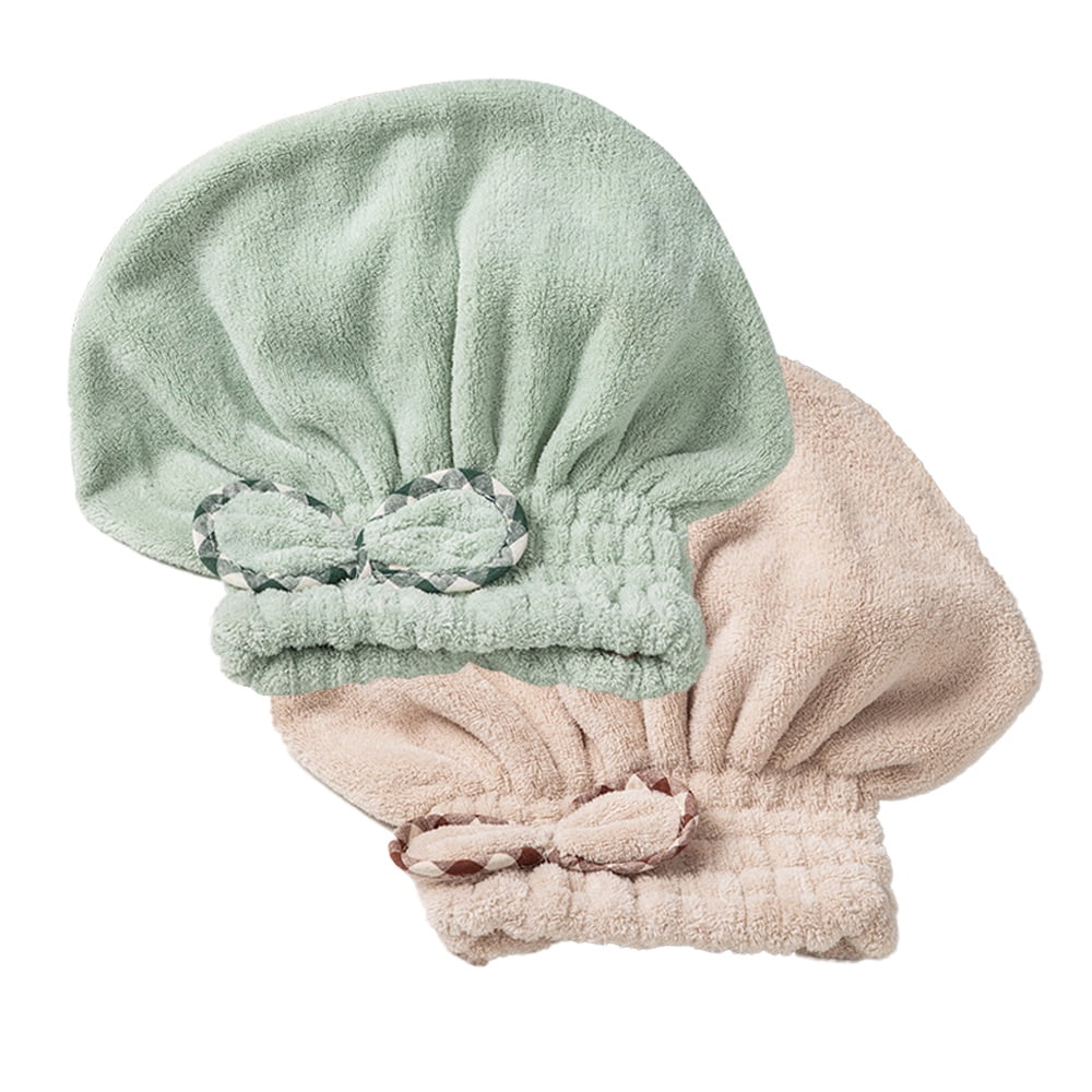 2PC Hair Drying Caps, Soft & Absorbent, Fast Drying Hair Turban Wrap ...
