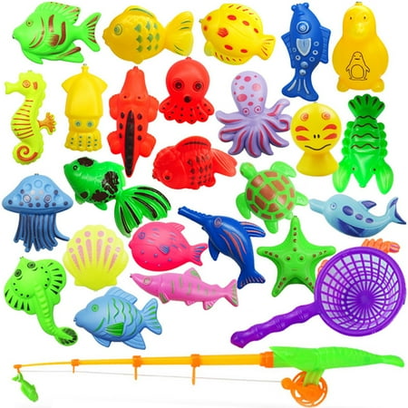22PCS Kids Fishing Toy Magnetic Fishing Pool Toy Fishing Game Fishing ...
