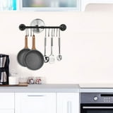 23.6 Inch Detachable Kitchen Hanging Rod, Wall Mounted Pot Rack with 12 ...