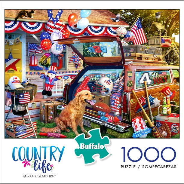 Buffalo Games Country Life - Patriotic Road Trip 1000 Pieces Jigsaw ...