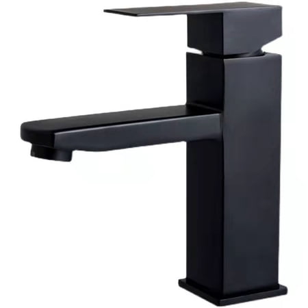Matte Black Basin Mixer Tap, Single Lever Black Bathroom Sink Taps ...