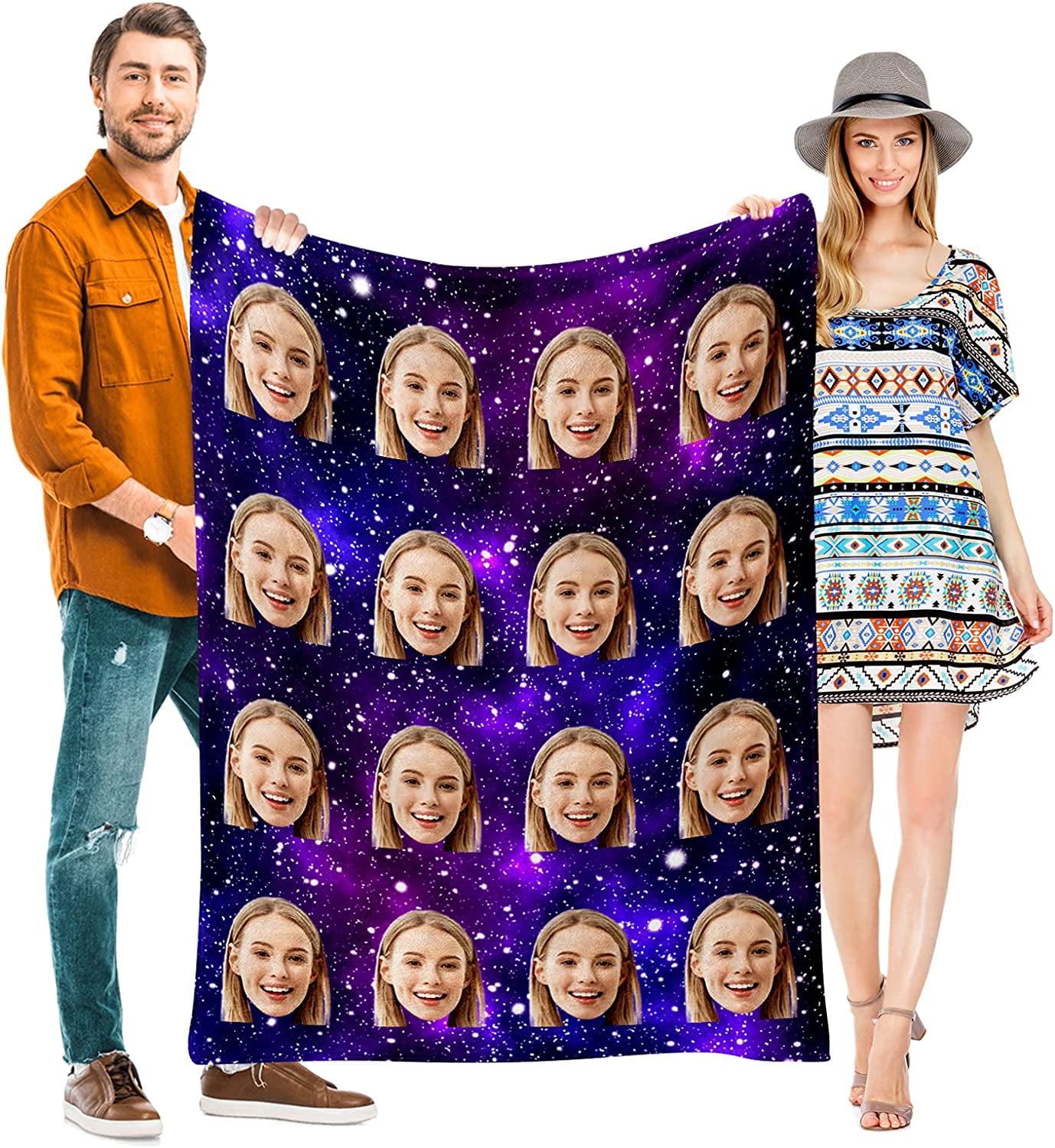 Custom Face Blanket Personalized Throw Blankets with Photo Picture ...
