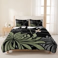 Bohemian Green Floral 3 Piece Quilt Bedding Set with 2 Pillow Shams ...