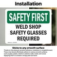 (2 Pack) Weld Shop Safety Glasses Required OSHA Safety First Sign ...