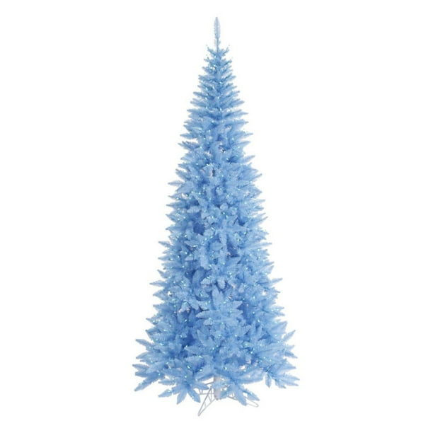 Vickerman Sky Blue Slim Fir Pre-lit Christmas Tree - Walmart.com ...