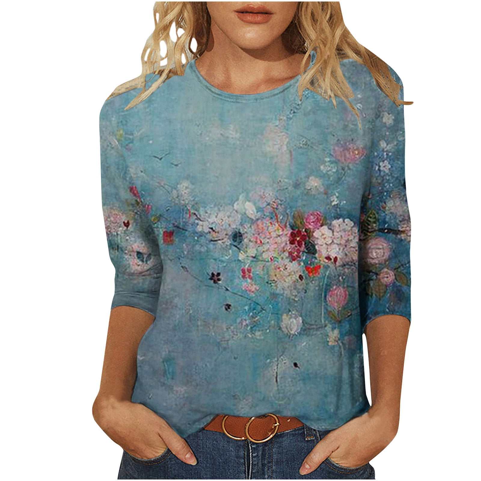 Click here for Staron Clearance Sale Women Summer Tops 3/4 Sleeve... prices