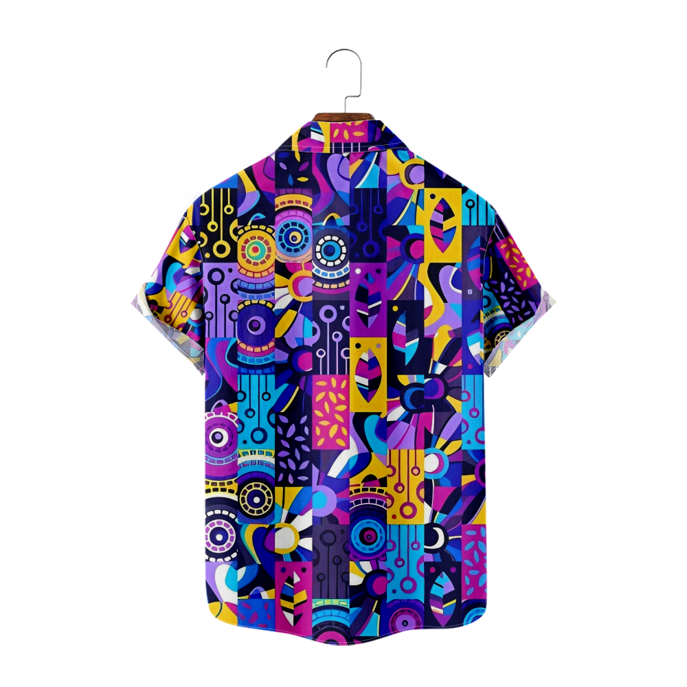 80s 90s Vintage Retro Men's T-Shirt, Geometric Casual Design 80s 90s Vintage Retro Men's T-Shirt, Geometric Casual Design