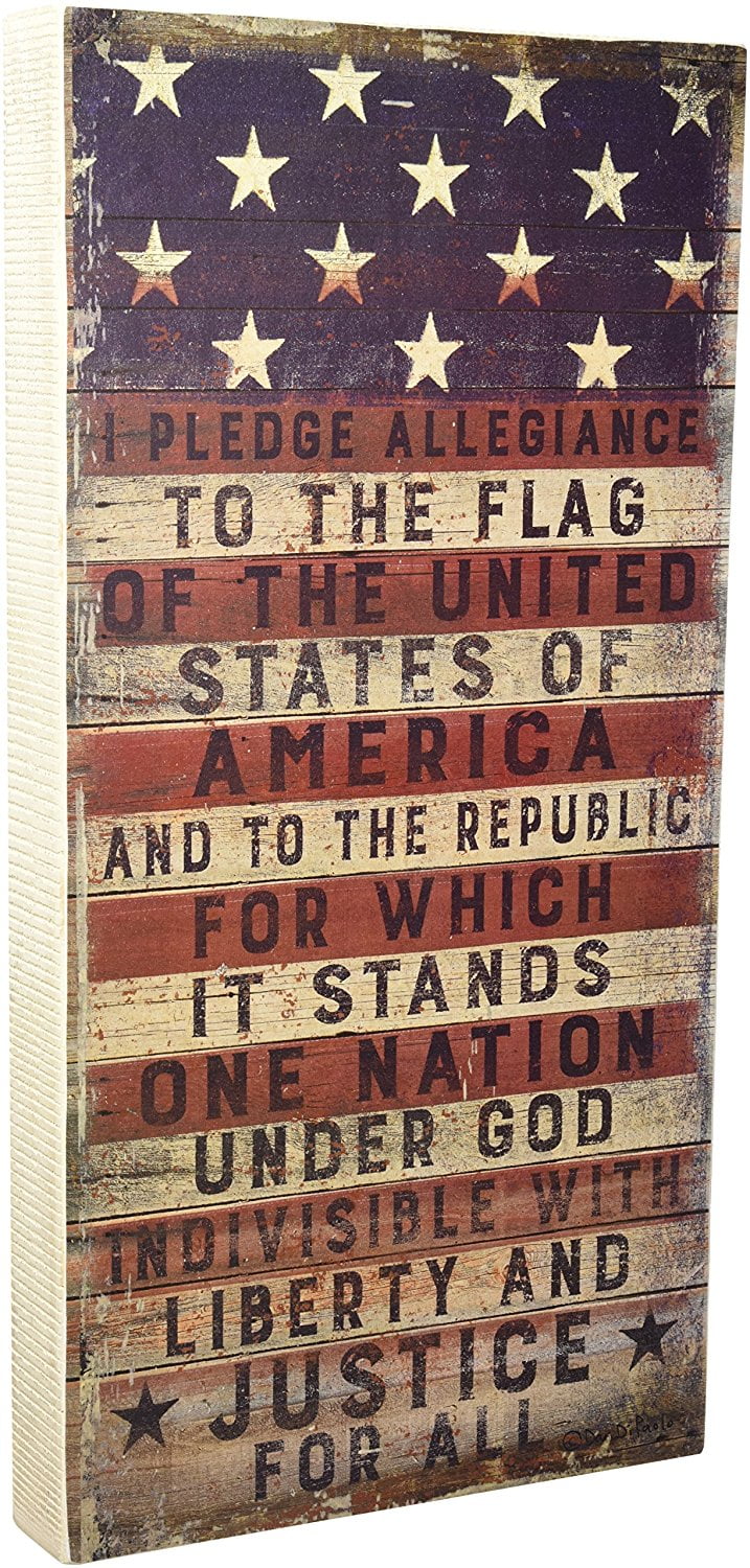 Pledge of Allegiance Box Sign Patriotic United States America Home ...
