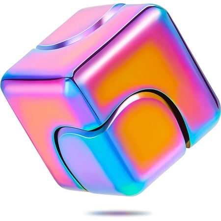 Fidget Cube Spinner Anti-Anxiety Focusing Fidget Toys 4-in-1 Metallic ...