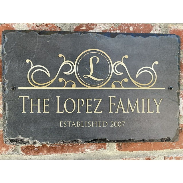 Beautifully Handcrafted and Customizable Slate Home Address Plaque (12 ...