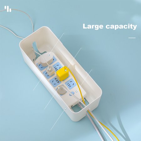 Cable Management Box Plastic Wall Mounted Self-Adhesive Power Tray ...