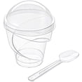 100 pack 5-ounce thick plastic dessert cups, with 100 lids and 100 ...