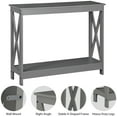 ZENY 2-Tier Home Wood Entryway Console Sofa Side Table x-Shaped, Gray ...