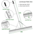 Landscape Rake 36 Inch Head, Leaf Rakes for Lawns with 67 Inch Handle ...