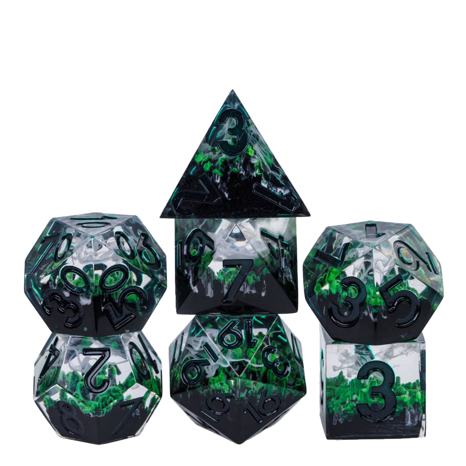 Cusdie Sharp Edges Dice DND, 7 PCs D&D Dice, Handcrafted Polyhedral ...