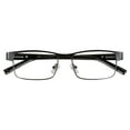M+ Mens Rectangular Flat Metal Reading Glasses Gun 1.50 Birch in ...