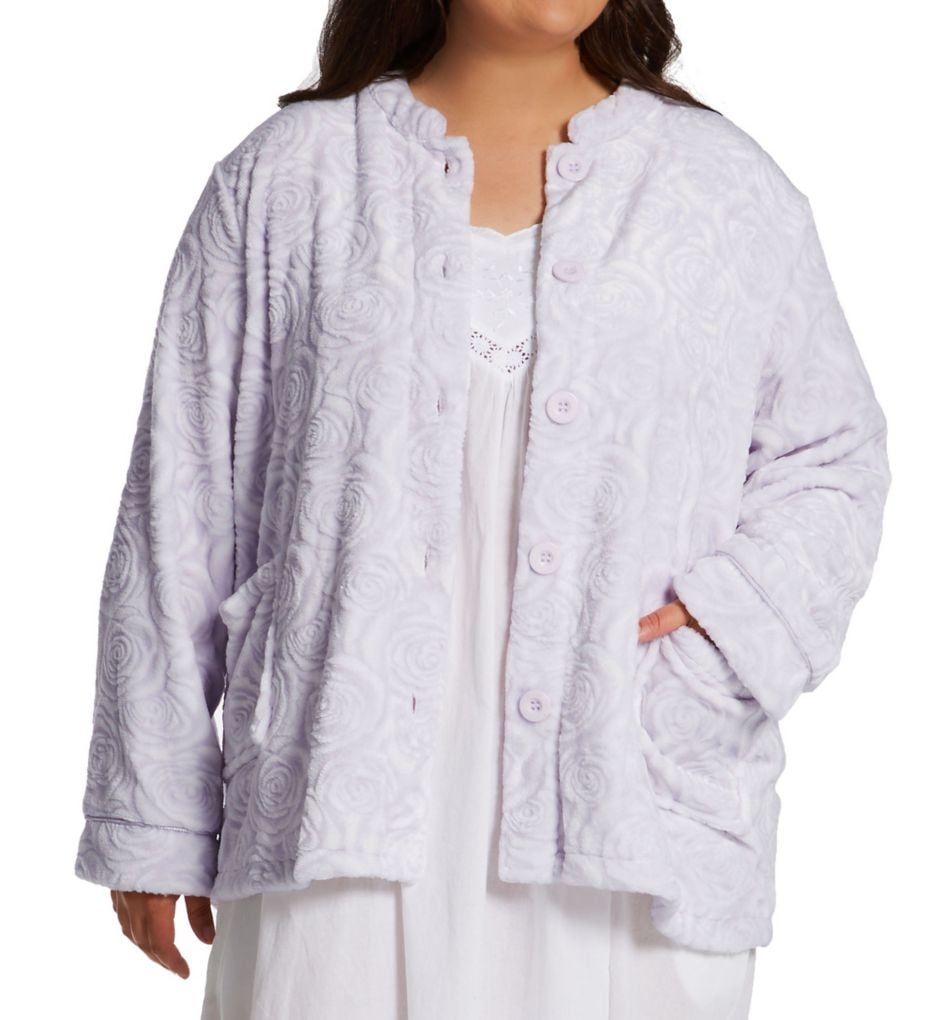 Women's La Cera 8823X Plus 100% Polyester Fleece Bed Jacket (Peri 1X ...