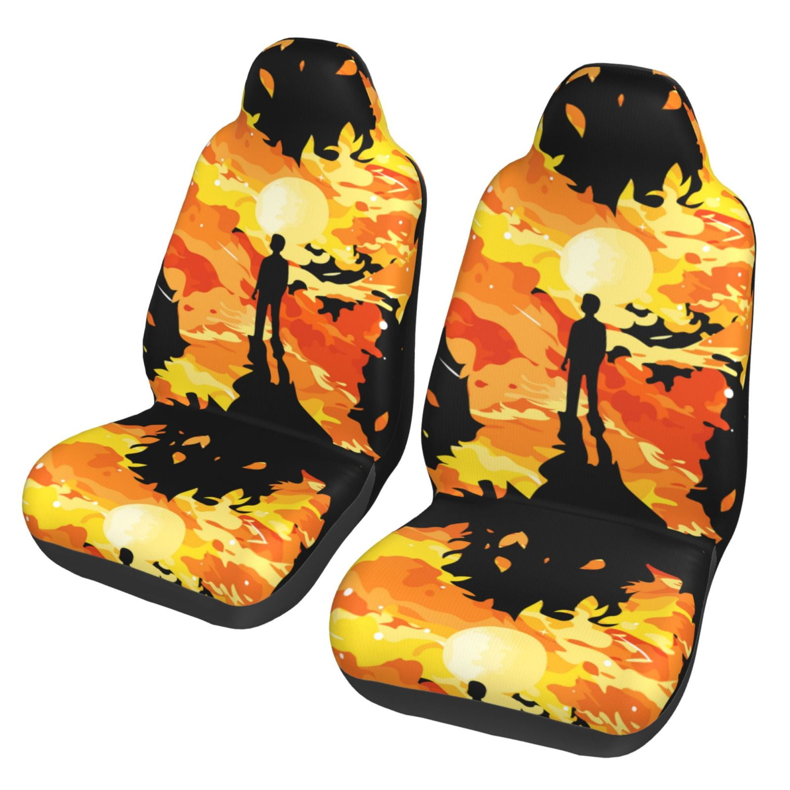 Burning Fire Flame Man Car Front Seat Covers Protectors , Mind Art ...