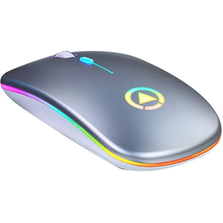 Rechargeable Wireless Silent Colorful LED Mice Optical Ergonomic Gaming ...