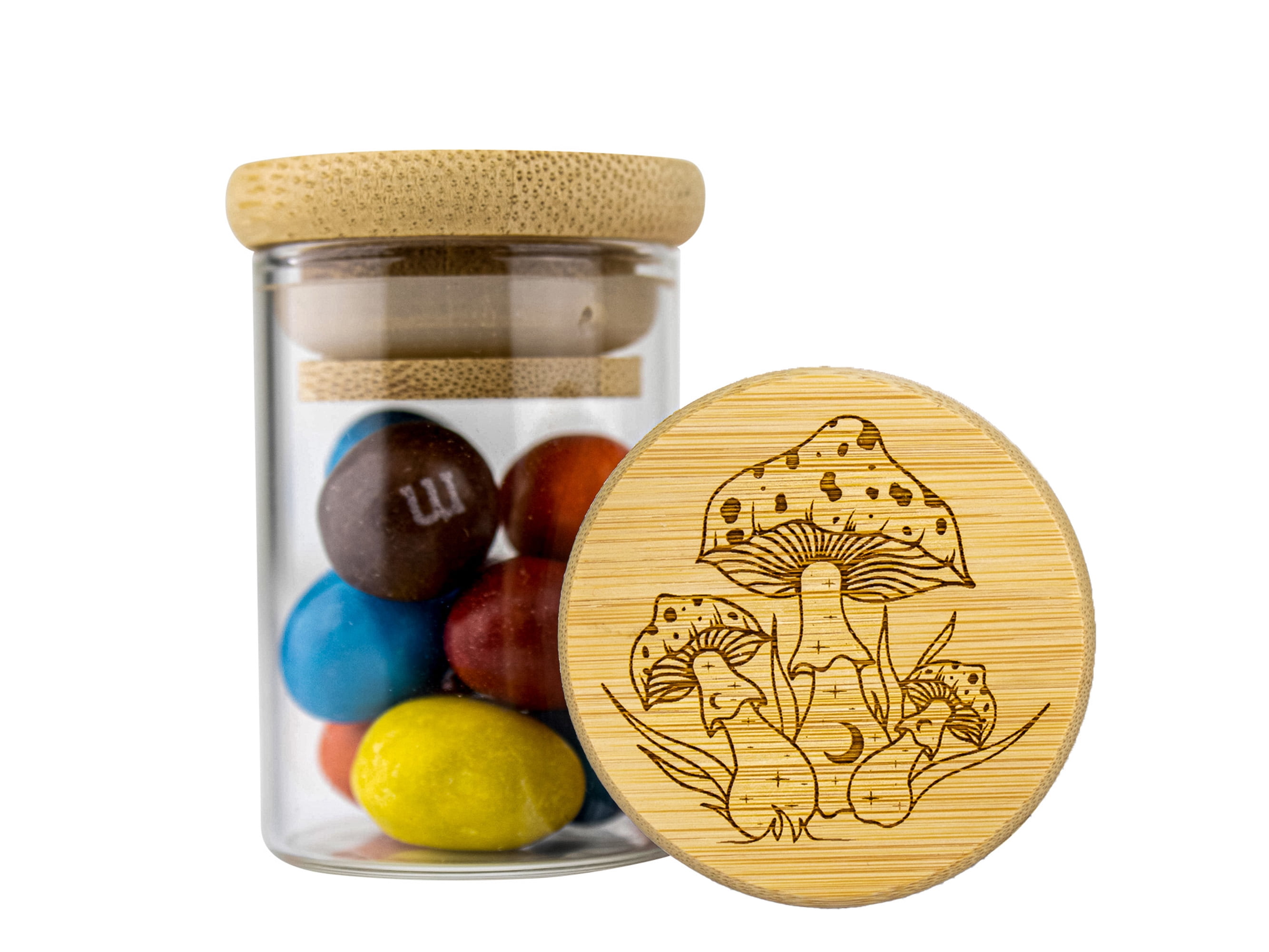 Midnight Mushy - 1oz Glass Food Storage Jar and Decorative Airtight ...