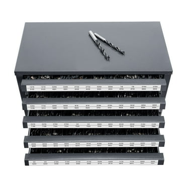 KFFKFF Drill Storage Cabinet, 3-Drawer Organizer for Drill Bits from 1/ ...