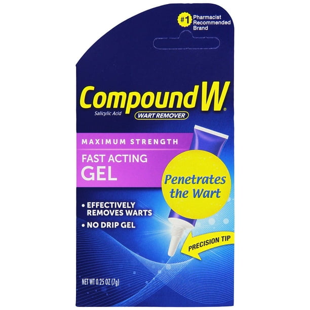 2 Pack Compound W Maximum Strength Wart Remover Fast Acting Gel 0.25 OZ ...