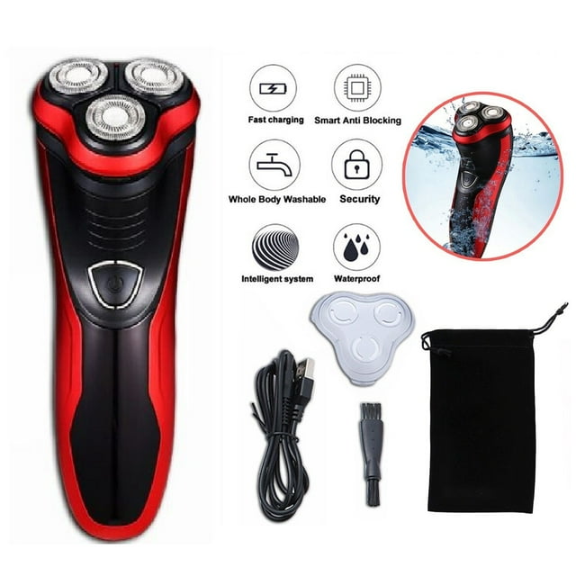 New Men's Razor Rotary Waterproof Electric Shaver Pop-Up Trimmer Wet ...