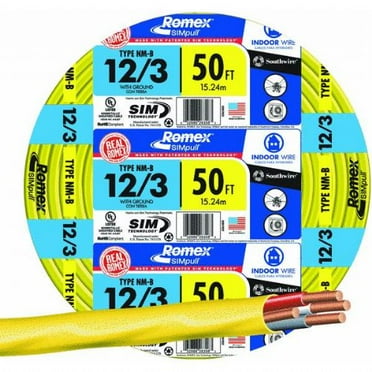 Southwire 63948421 25' 10/3 with ground Romex brand SIMpull residential ...
