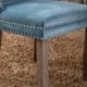 Modern Velvet Upholstered Dining Chairs with Back Button Nailhead Trim ...