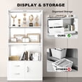Glass Display Cabinet with 3-Tier Shelves, Motion-Sensor LED Lighting ...